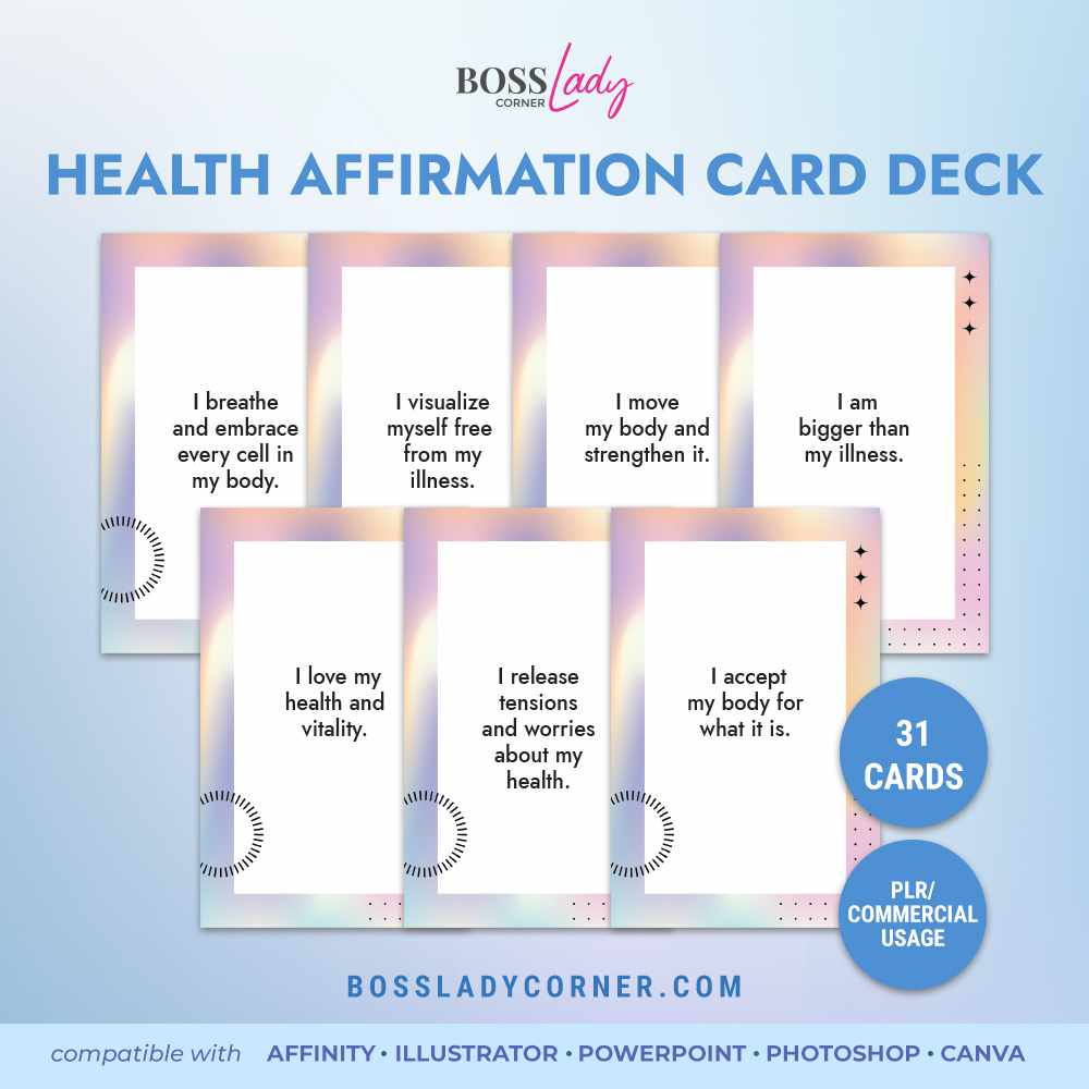 Health Affirmation Card Deck - Boss Lady Corner